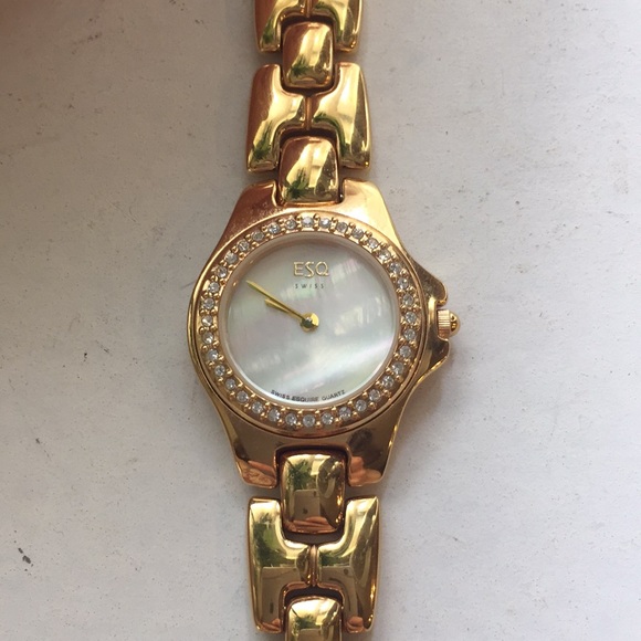 ESQ Swiss | Jewelry | Esq Swiss Quartz Gold Watch | Poshmark